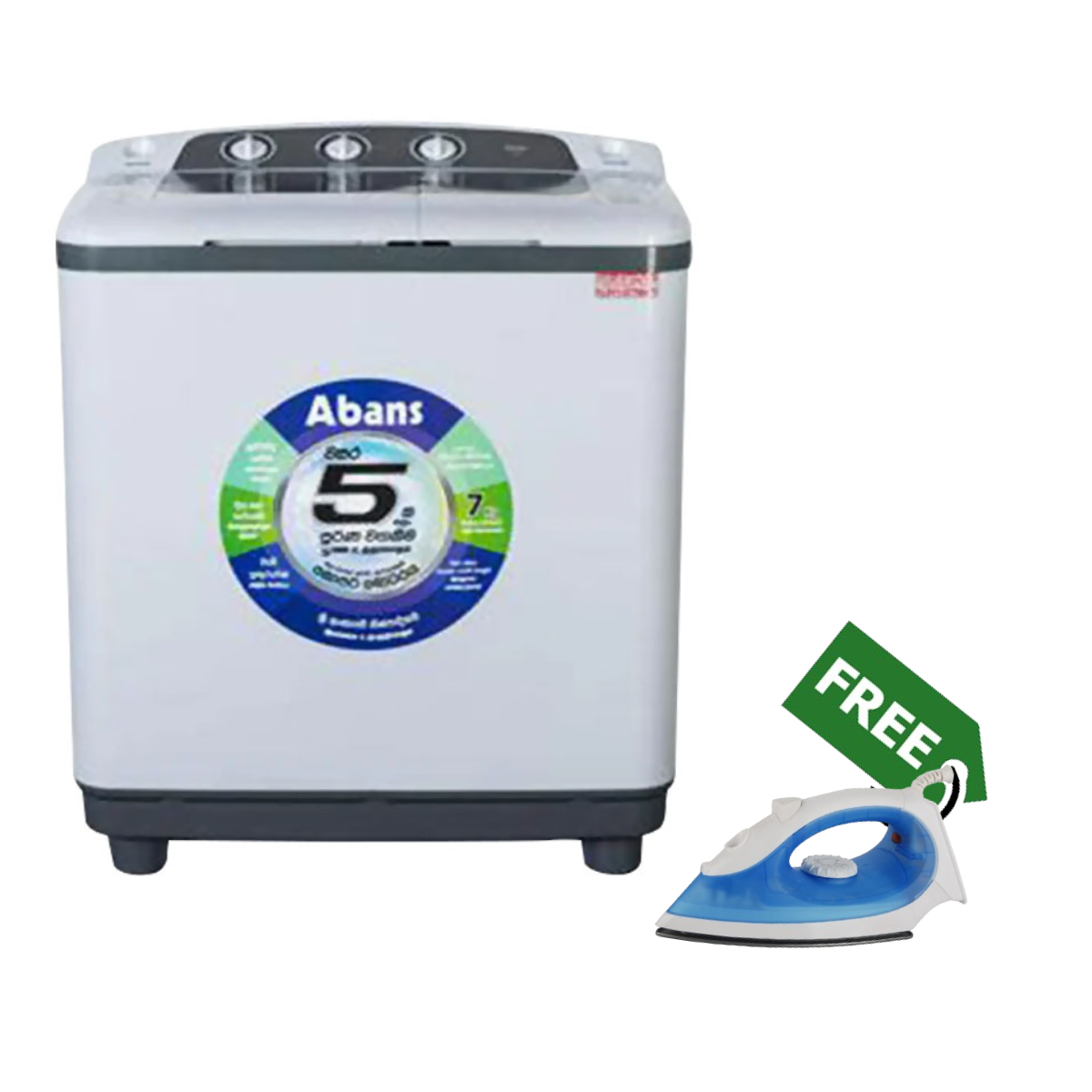 Home Products SEMI AUTOMATIC ABANS - 7KG SEMI AUTO - WASHING MACHINE ...
